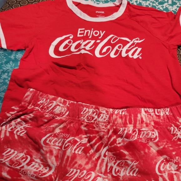 Coca Cola | Other | Coca Cola Pajamas Sleep Shirt And Sleep Shorts ...